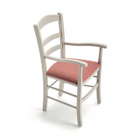 Fauteuil en Bois Rustique Assise Garnie VENIZIA - Le Chaisier