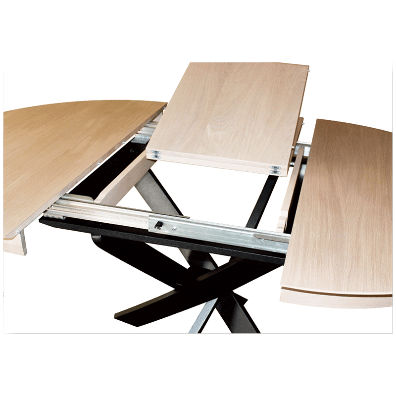 Table Ronde en Chêne Français ELLIPTICA Extensible Pieds Central - Le ...